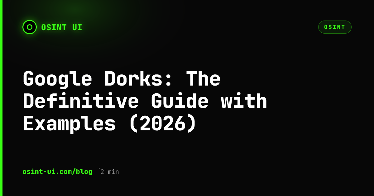 Google Dorks: The Definitive Guide with Examples (2026)